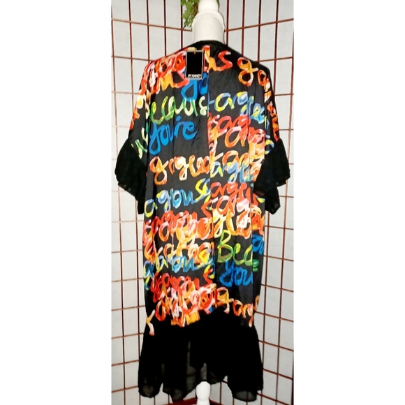 N By Nancy | Dresses | N By Nancy Black Multi Graphic Cursive Print ...